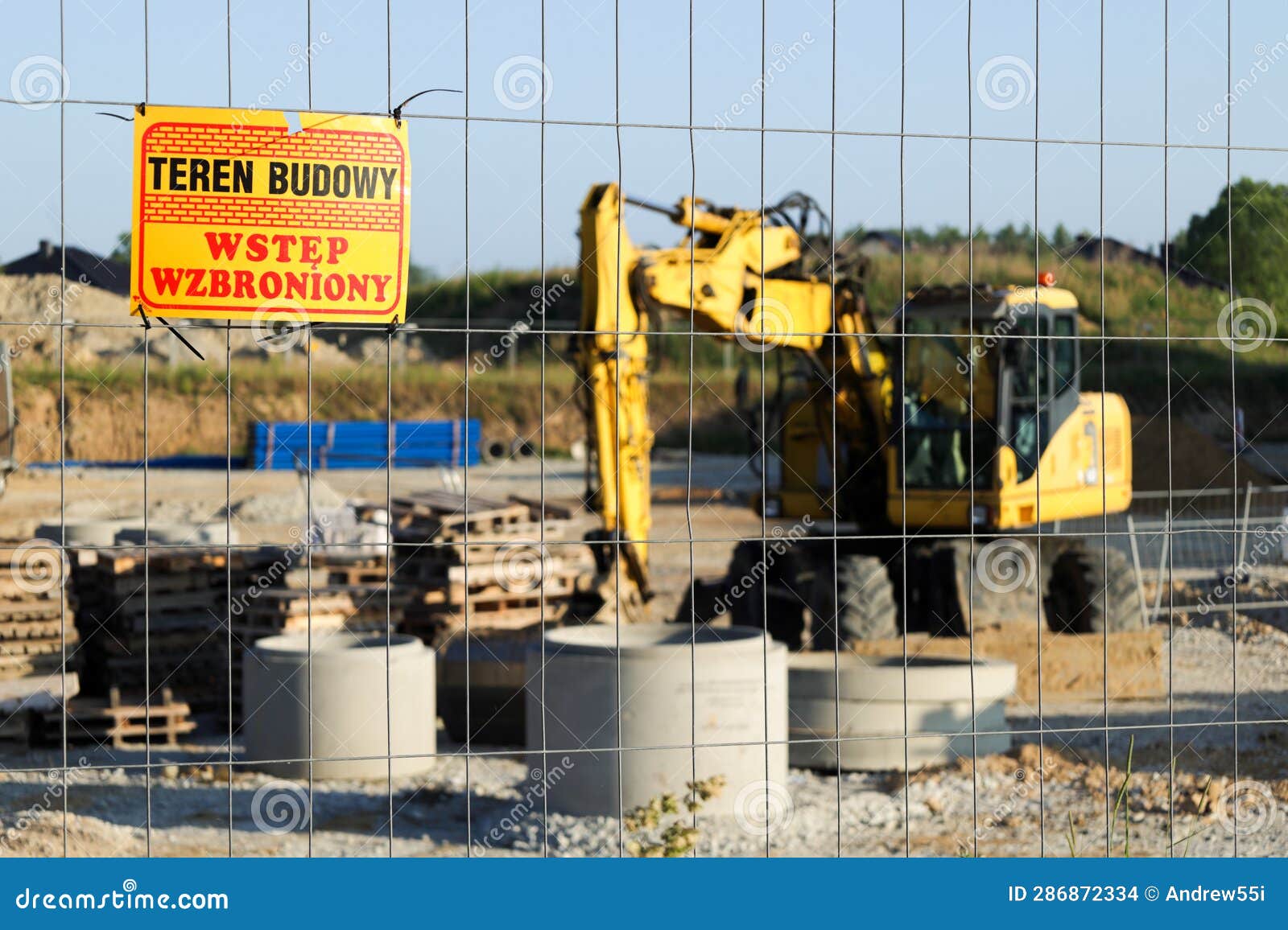 Construction Yard Entry Prohibited, Koszalin, Poland Editorial Stock ...