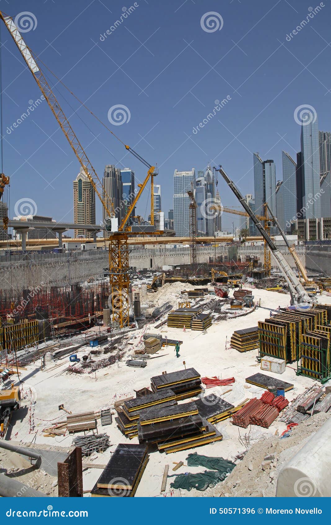 Construction yard editorial photo. Image of steel, fundament - 50571396