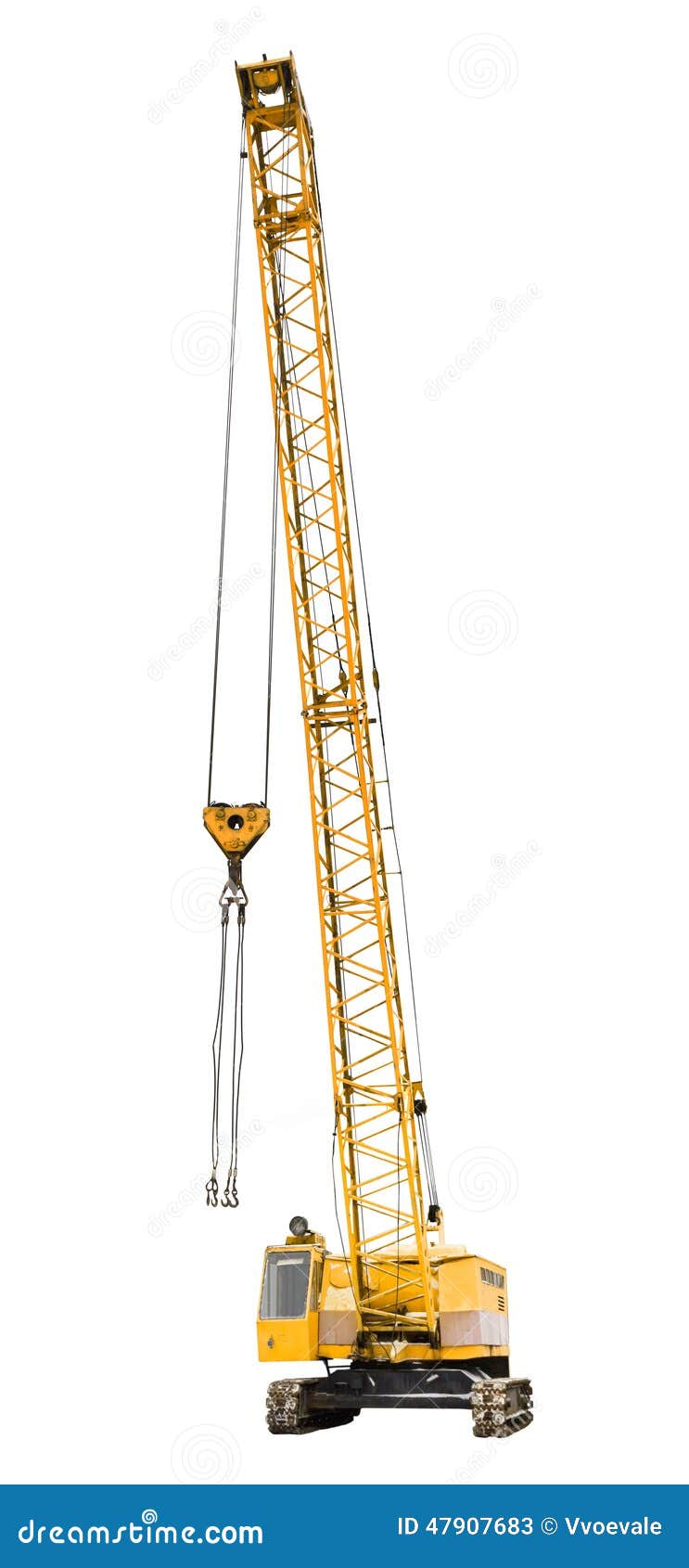 Crawler Crane With A Heavy Metal Wrecking Ball On A Steel Cable At ...