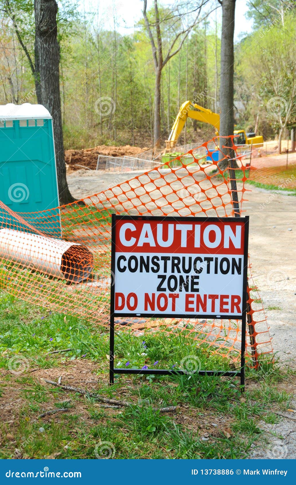 Construction Zone stock photo. Image of machinery, outside - 13738886
