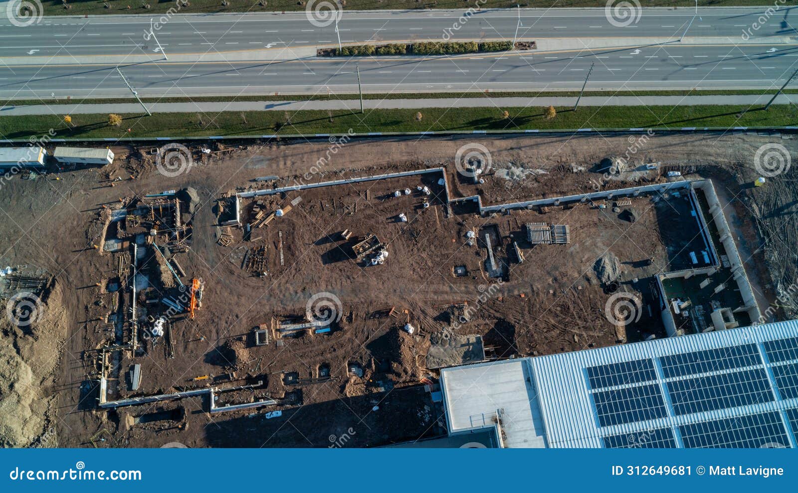 A Construction Zone of a Building Being Expanded Stock Image - Image of ...