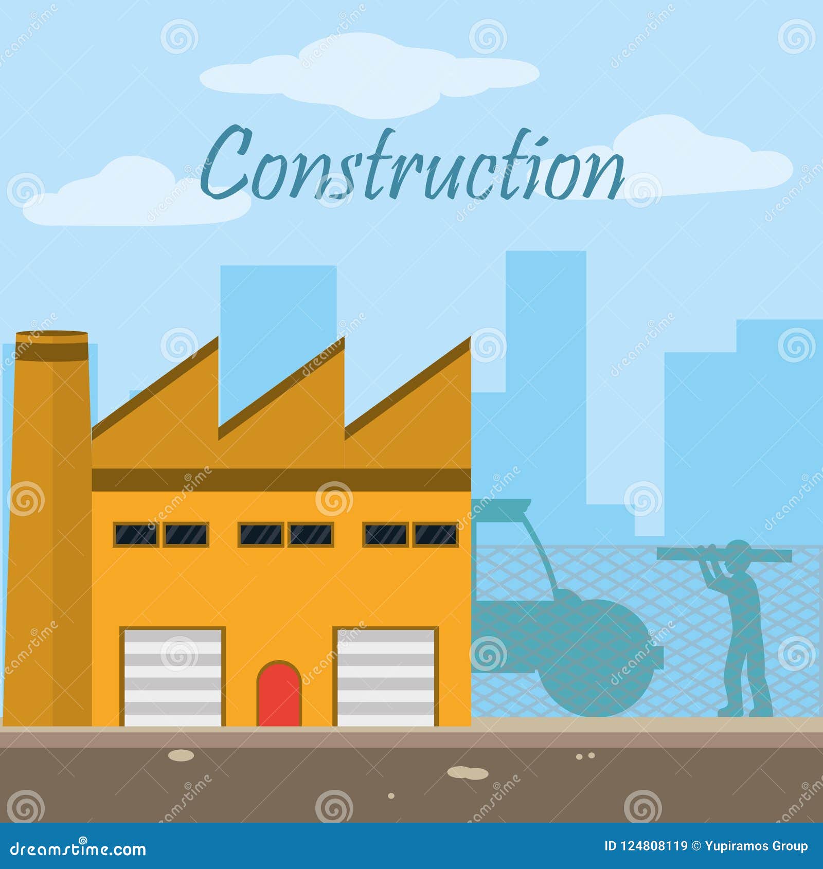 Construction zone concept stock vector. Illustration of manufacturing ...