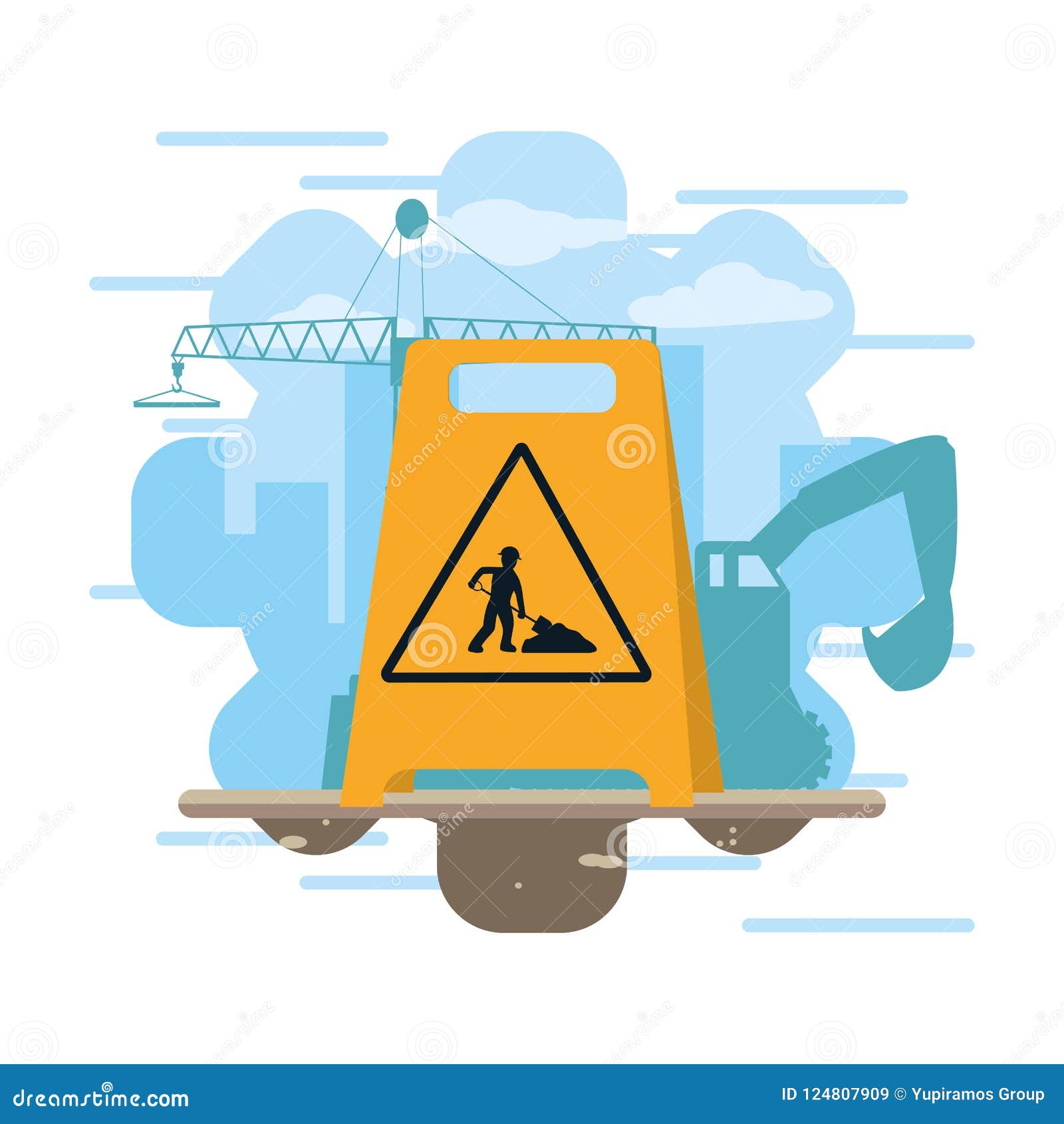 Construction zone concept stock vector. Illustration of improvement ...