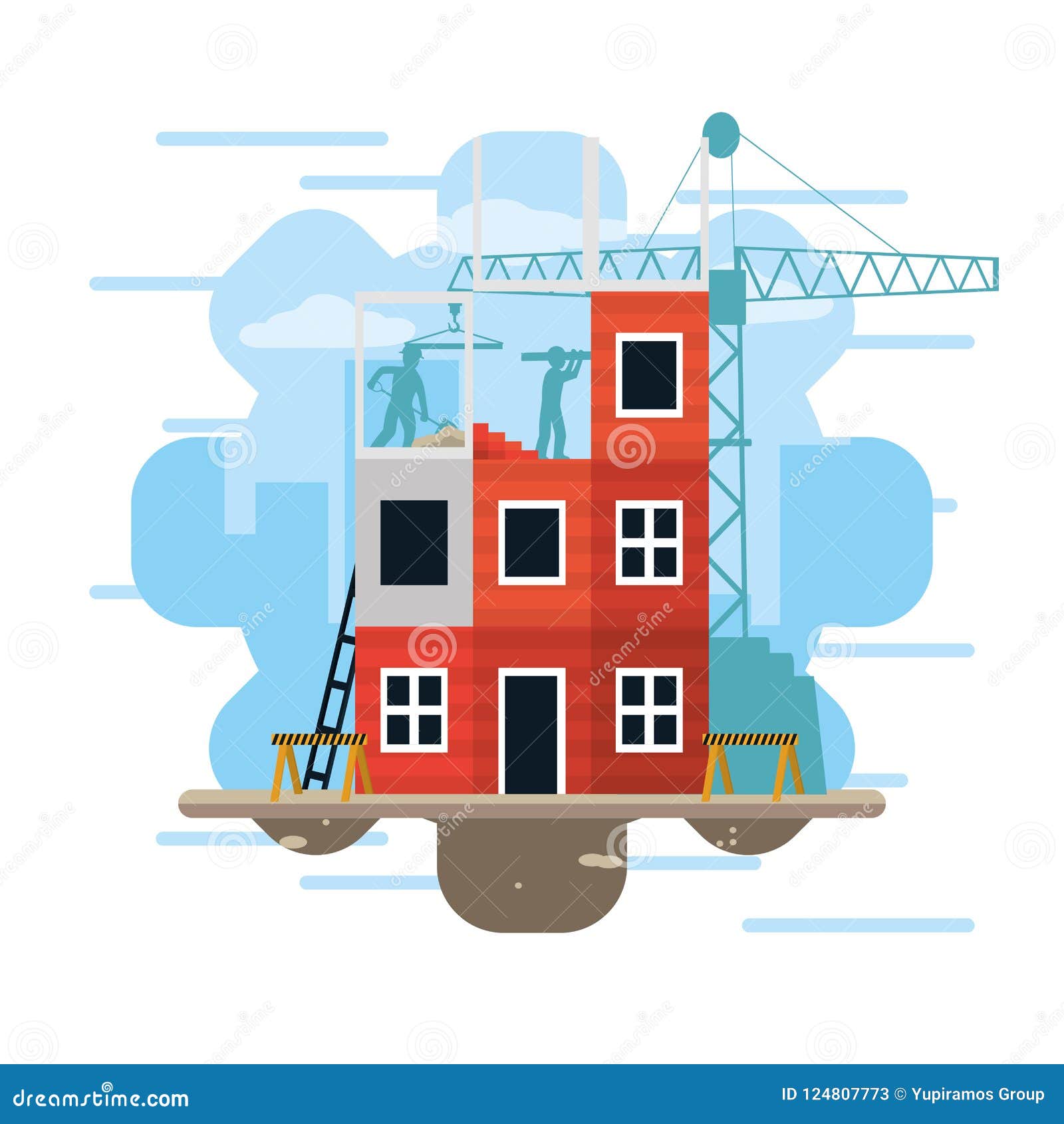Construction zone concept stock vector. Illustration of building ...