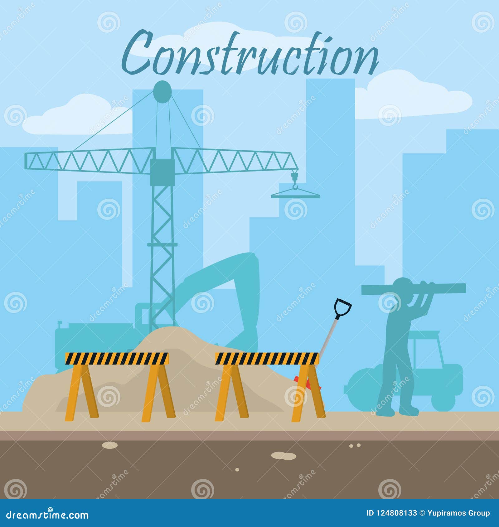 Construction zone concept stock vector. Illustration of improvement ...