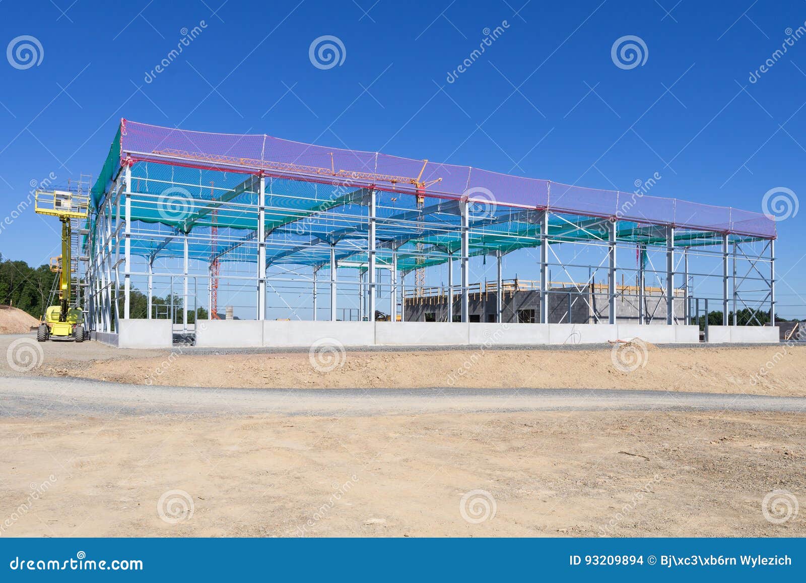 Constructional steelwork stock photo. Image of blue, build - 93209894