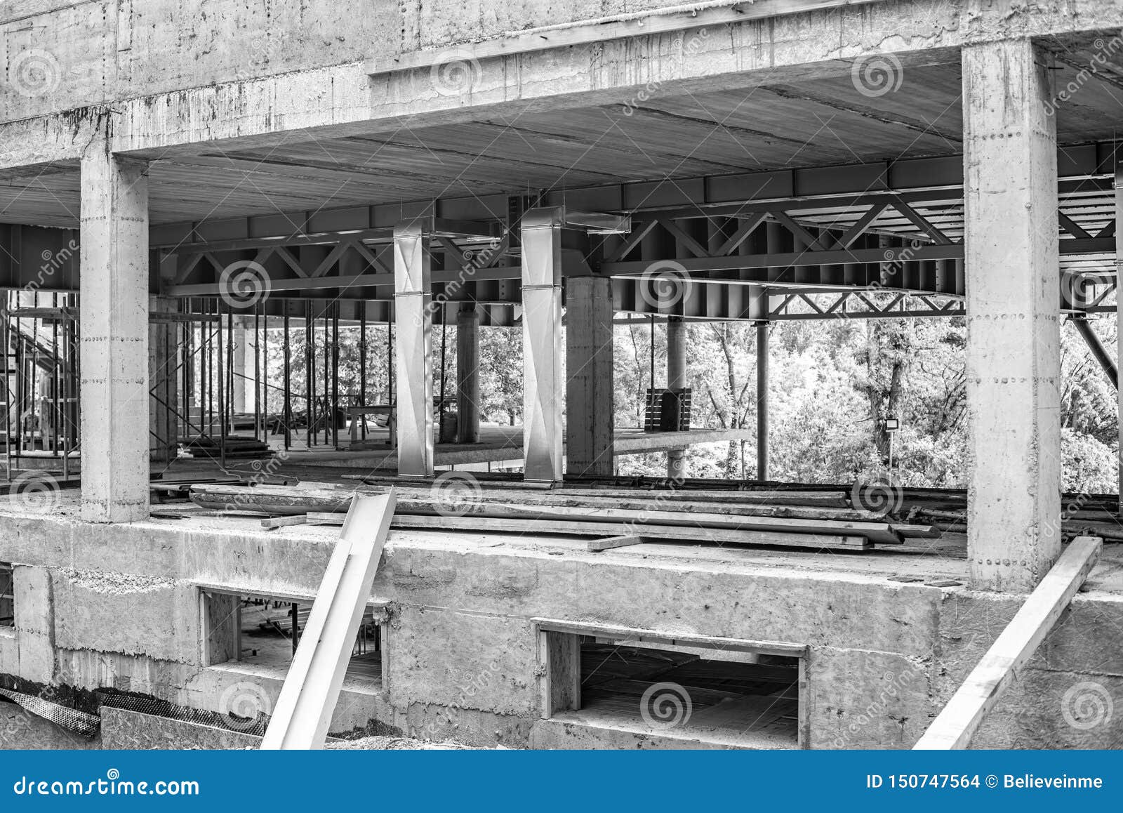 Constructions of a Building Under Construction or a Room. Stock Photo ...