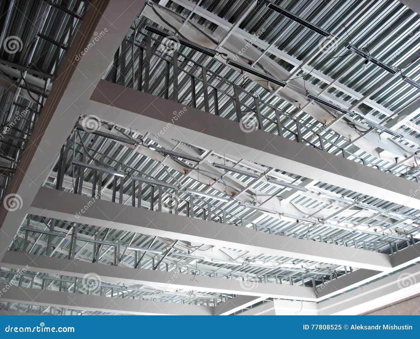 Constructions Ceiling Building Stock Image - Image of work, metal: 77808525