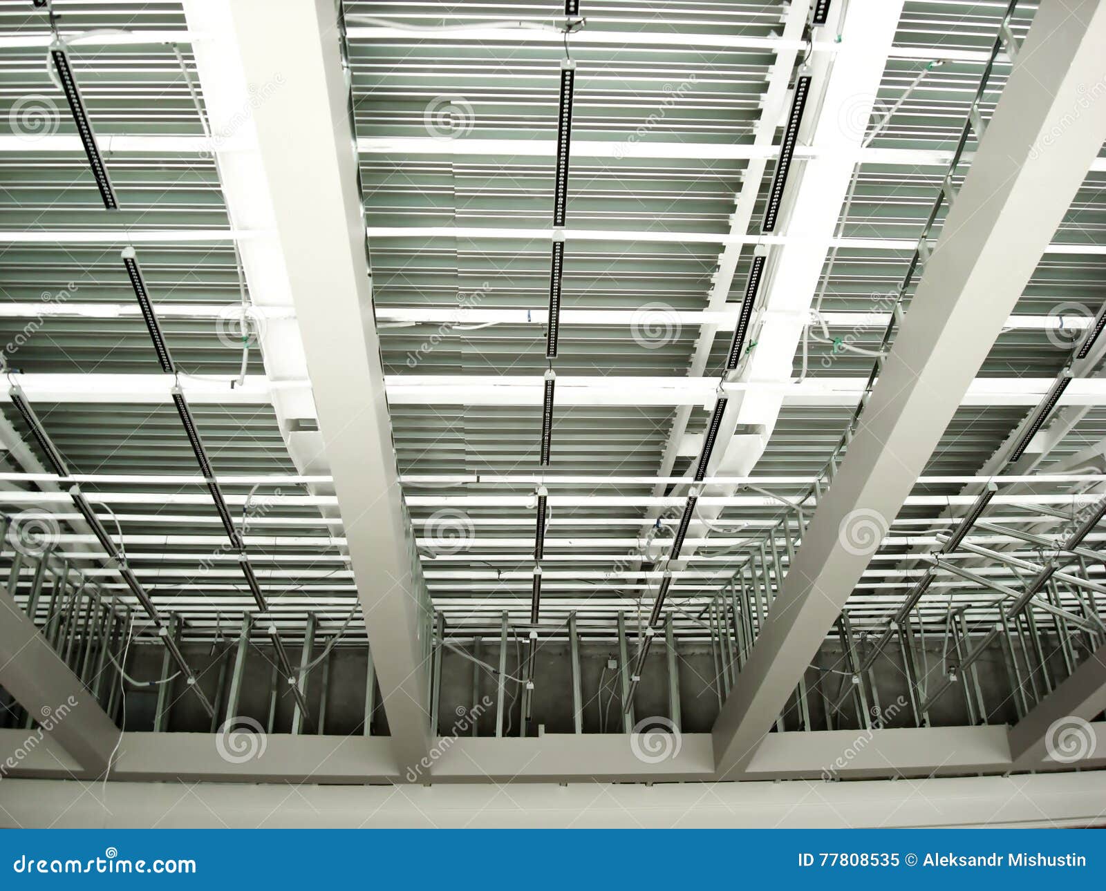 Constructions Ceiling Building Stock Image - Image of steel, ceiling ...