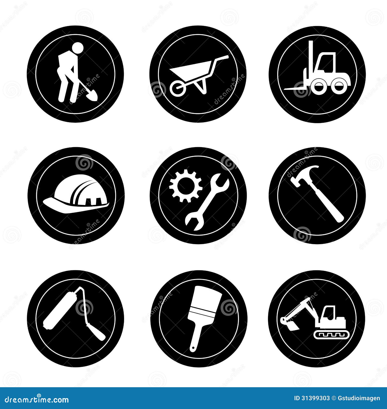 Constructions icons stock vector. Illustration of builder - 31399303