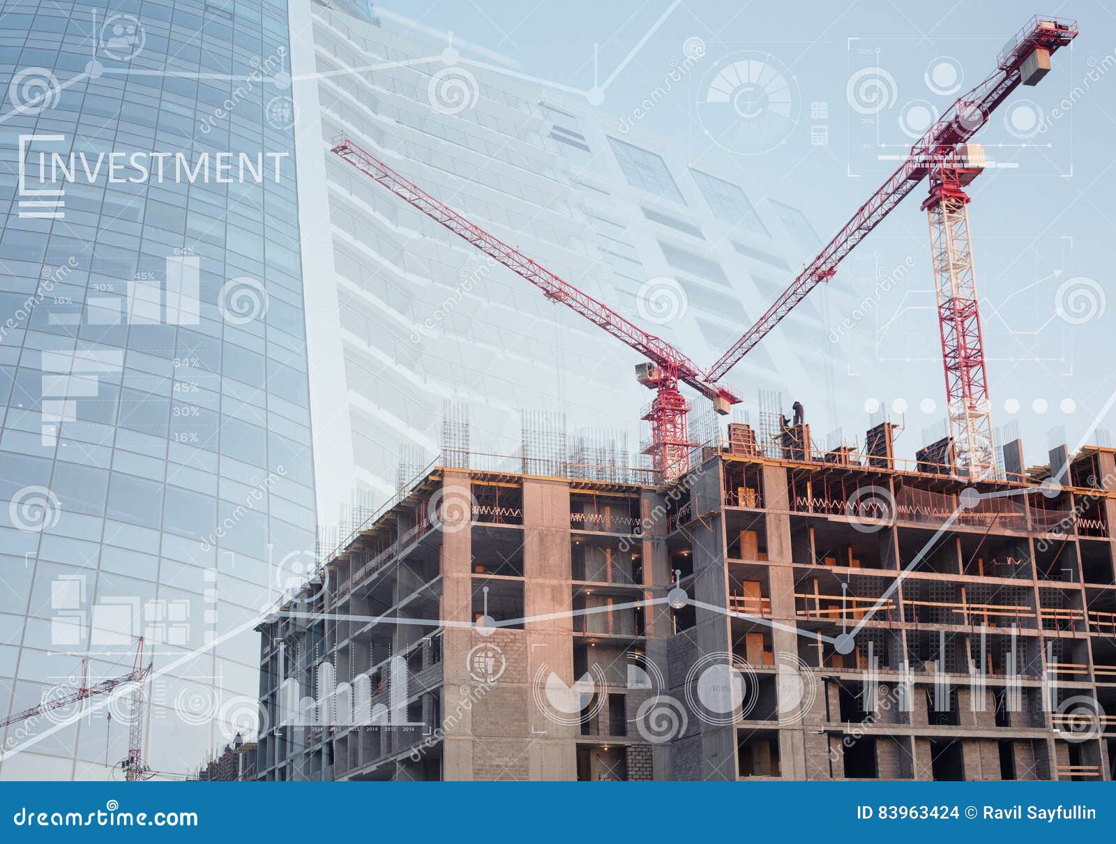 Constructions Site Collage of a New Building Stock Photo - Image of ...
