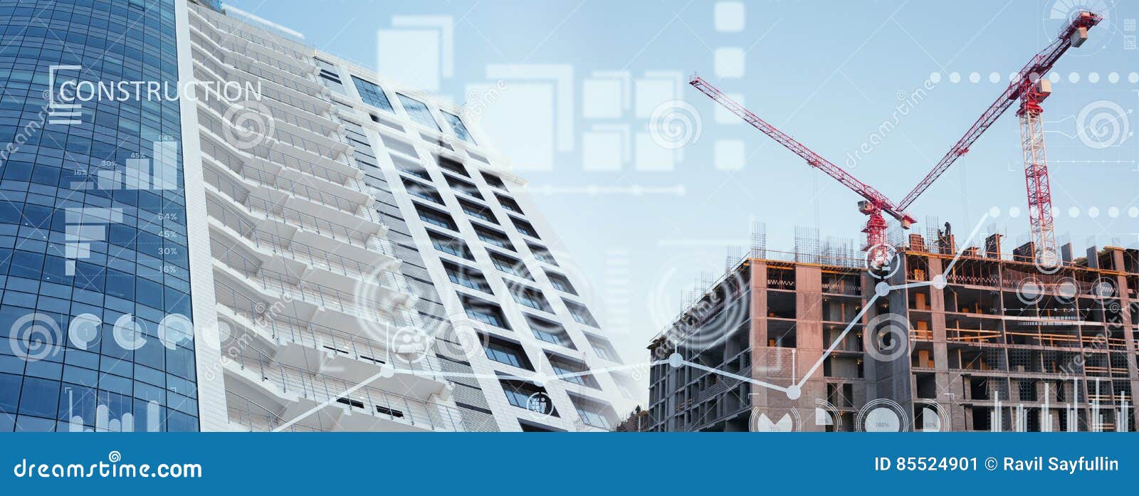 Constructions Site Collage of a New Building Stock Image - Image of ...