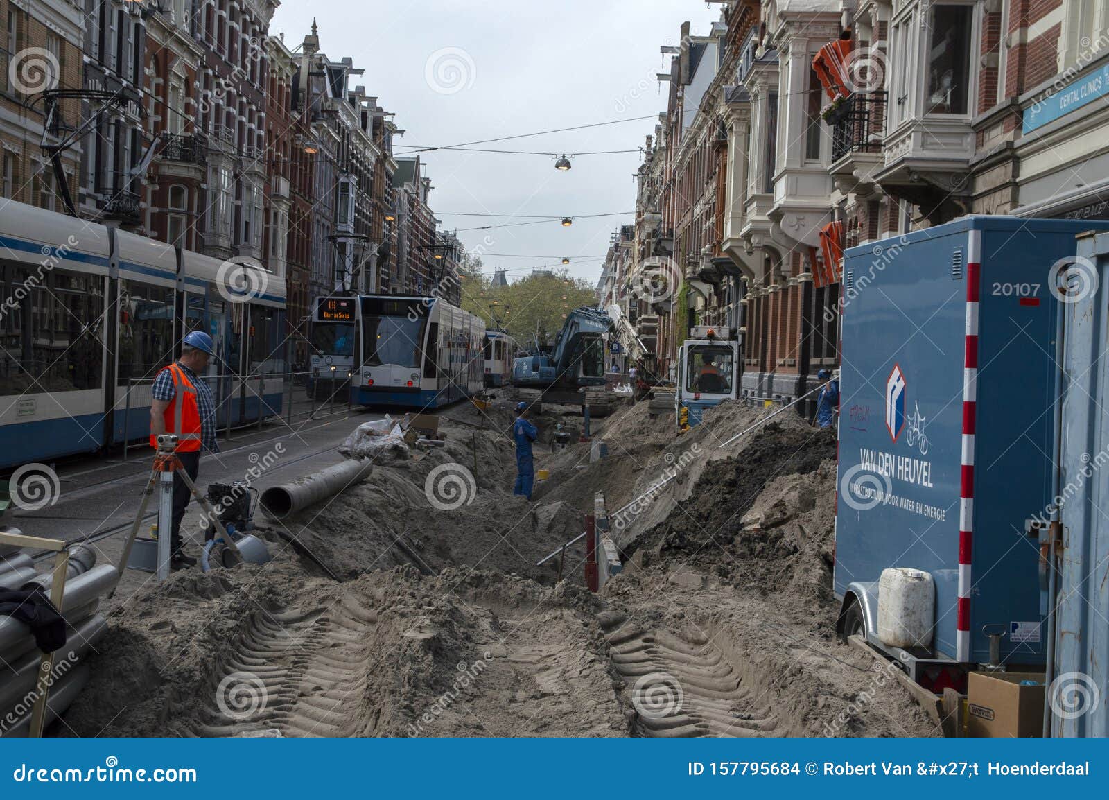 Constructions at the Weteringschans at Amsterdam the Netherlands 2019 ...