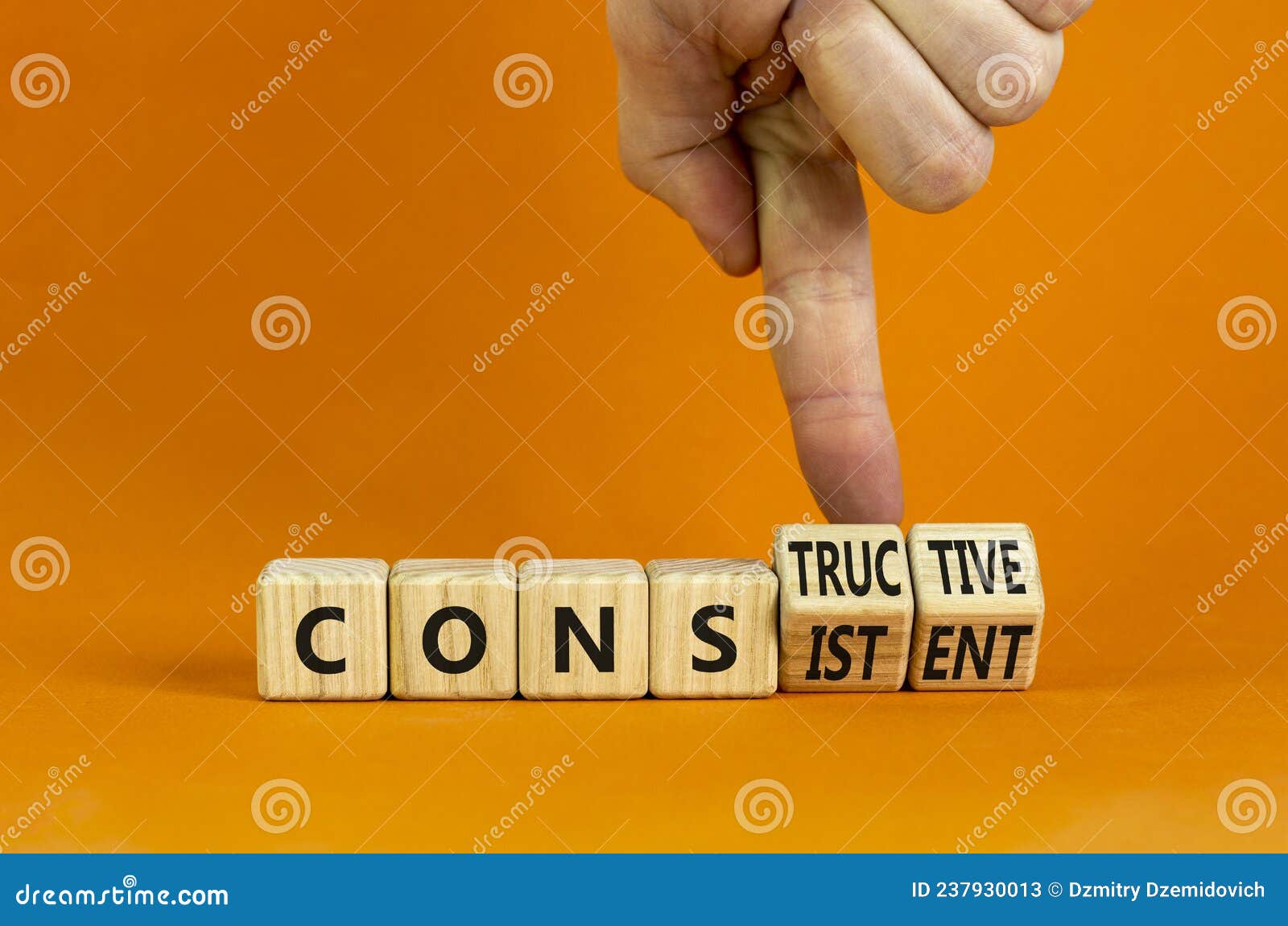 Constructive or Consistent Symbol. Businessman Turns Cubes, Changes the ...