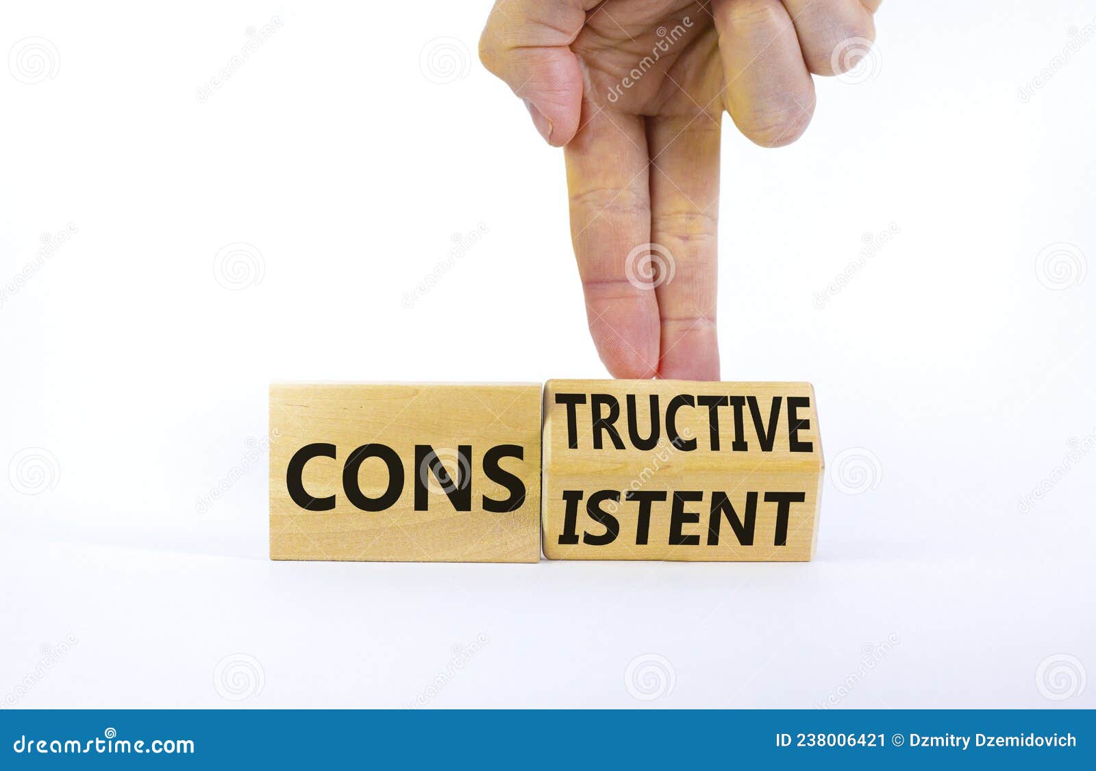 Constructive or Consistent Symbol. Businessman Turns Cubes, Changes the ...
