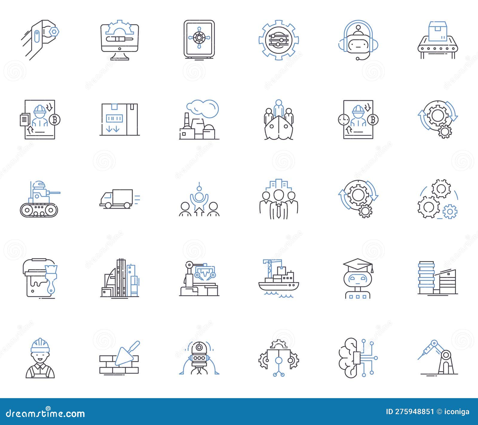 Constructive Line Icons Collection. Positive, Productive, Growth ...