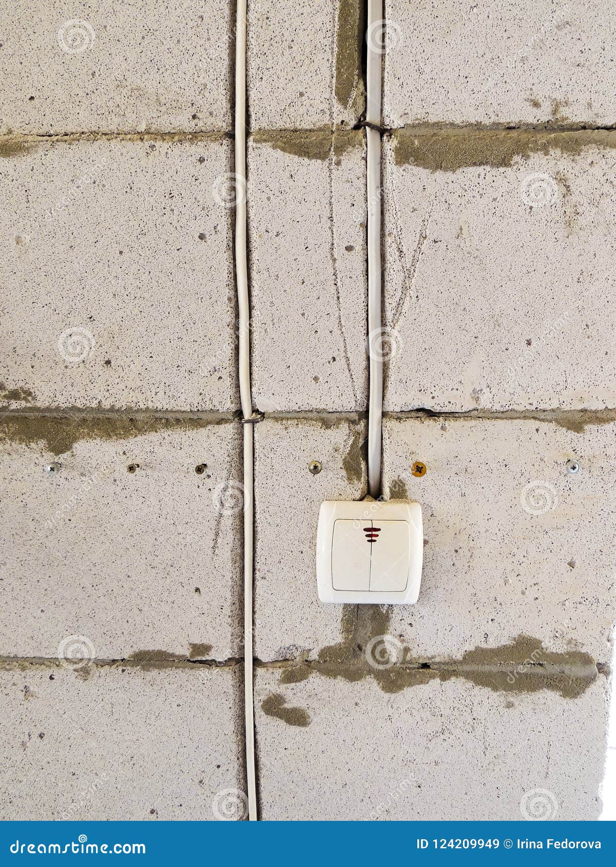 Constructively, a Switch for Light on a Stone Wall. Stock Image - Image ...