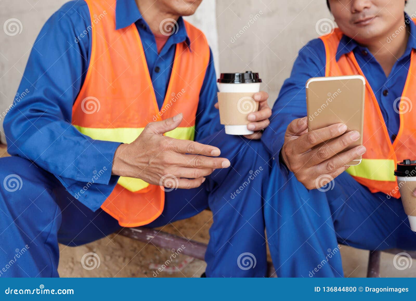 Coffee Break on Construction Site Stock Photo - Image of building ...