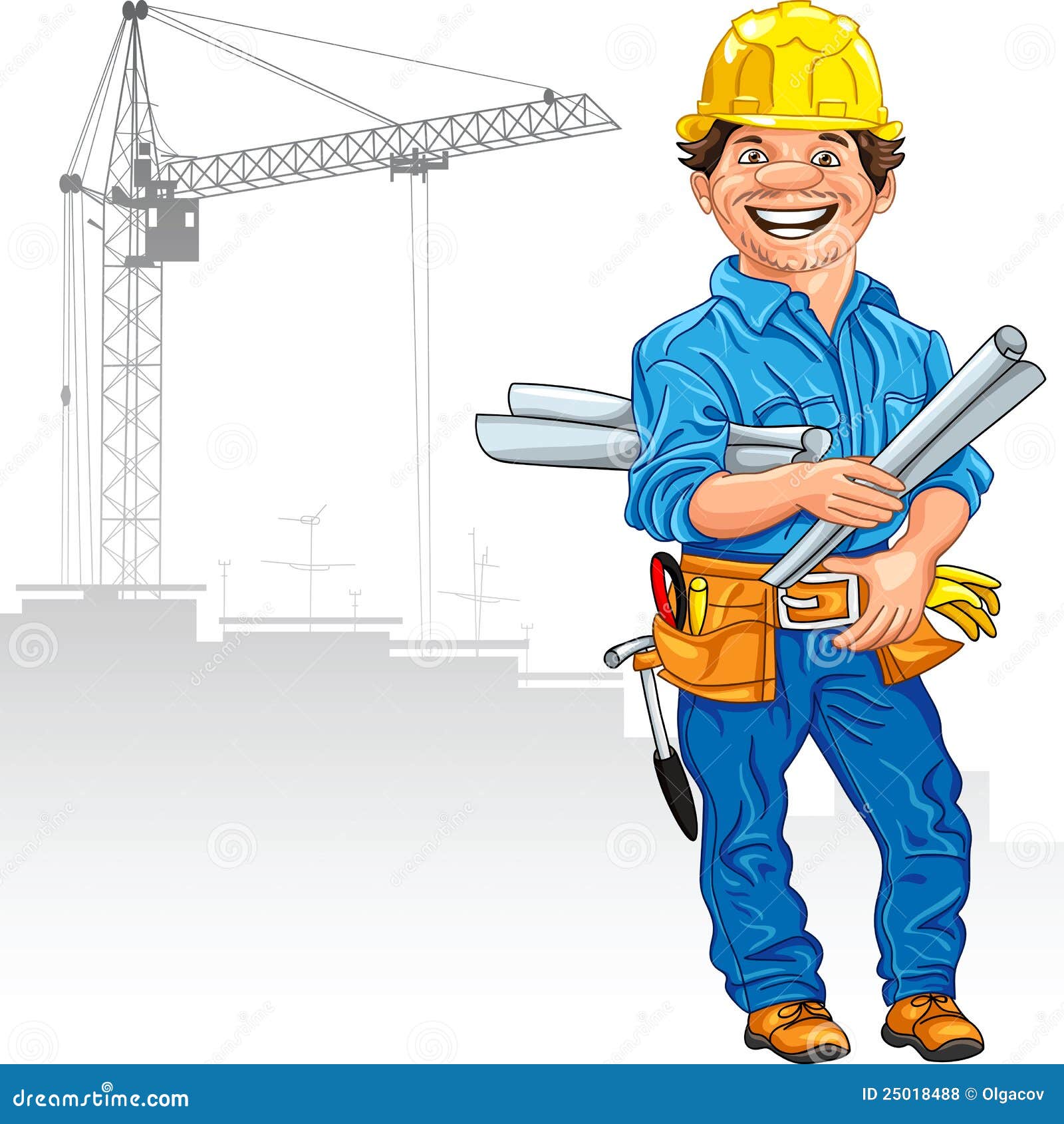 Constructor Alegre Del Ingeniero Del Vector Ilustración del Vector ...