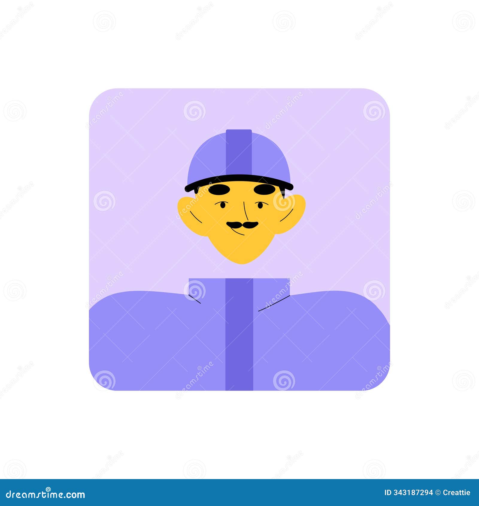 Constructor Avatar in Cap in Flat Vector Illustration Symbolizing ...