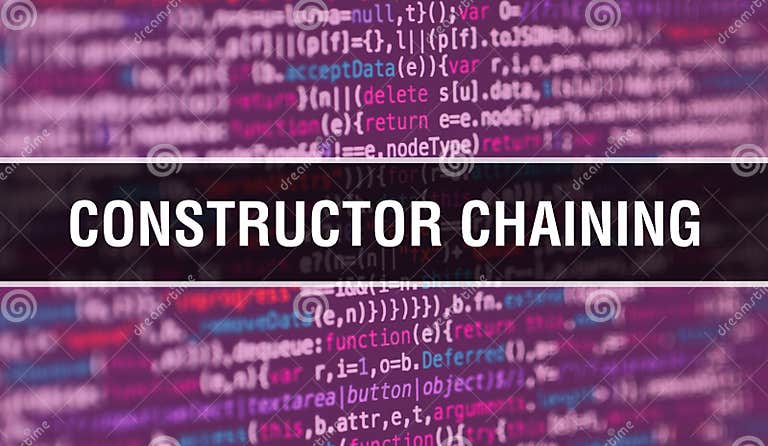 Constructor Chaining with Abstract Technology Binary Code Background.Digital Binary Data and ...
