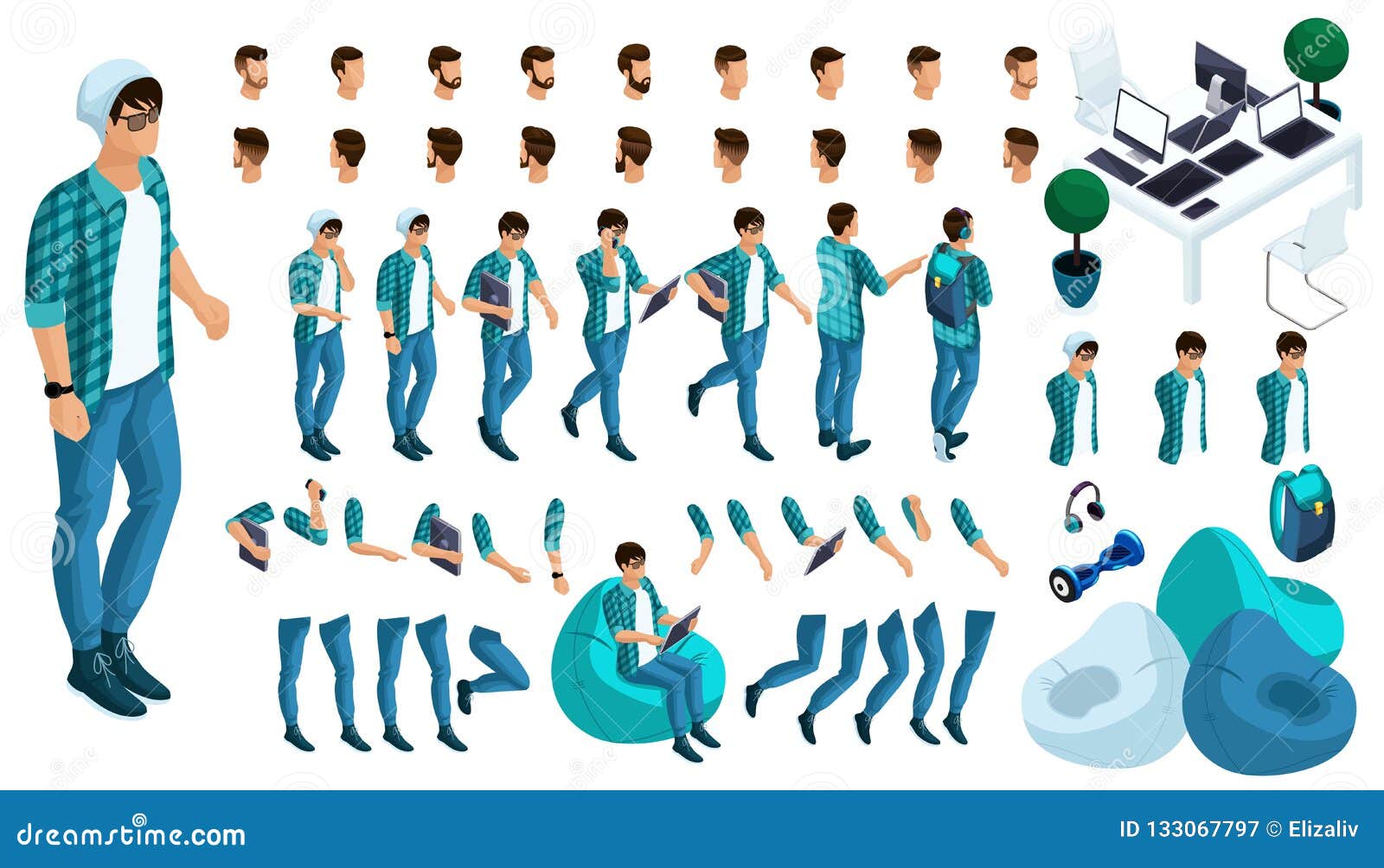 Constructor of the Character of the Young Man. Create Your Character in ...