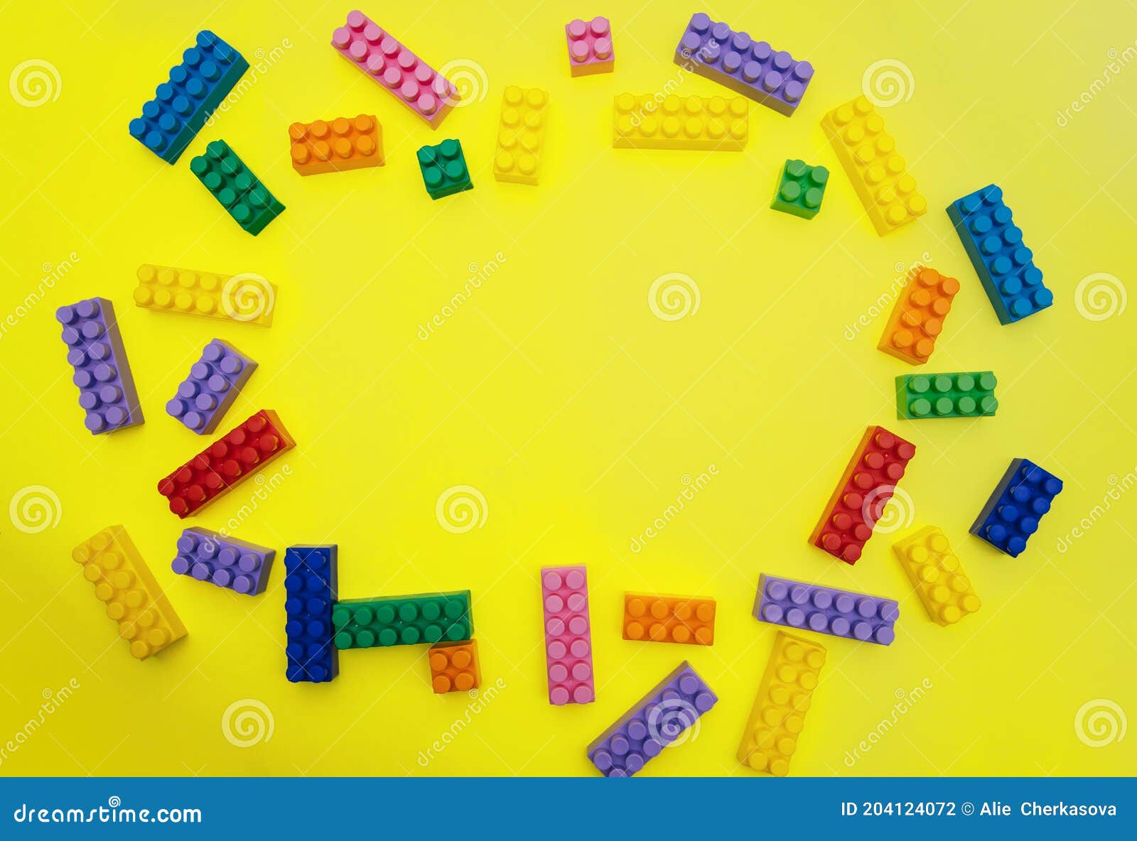 Constructor Details are Scattered on a Yellow Background. Multi-colored ...