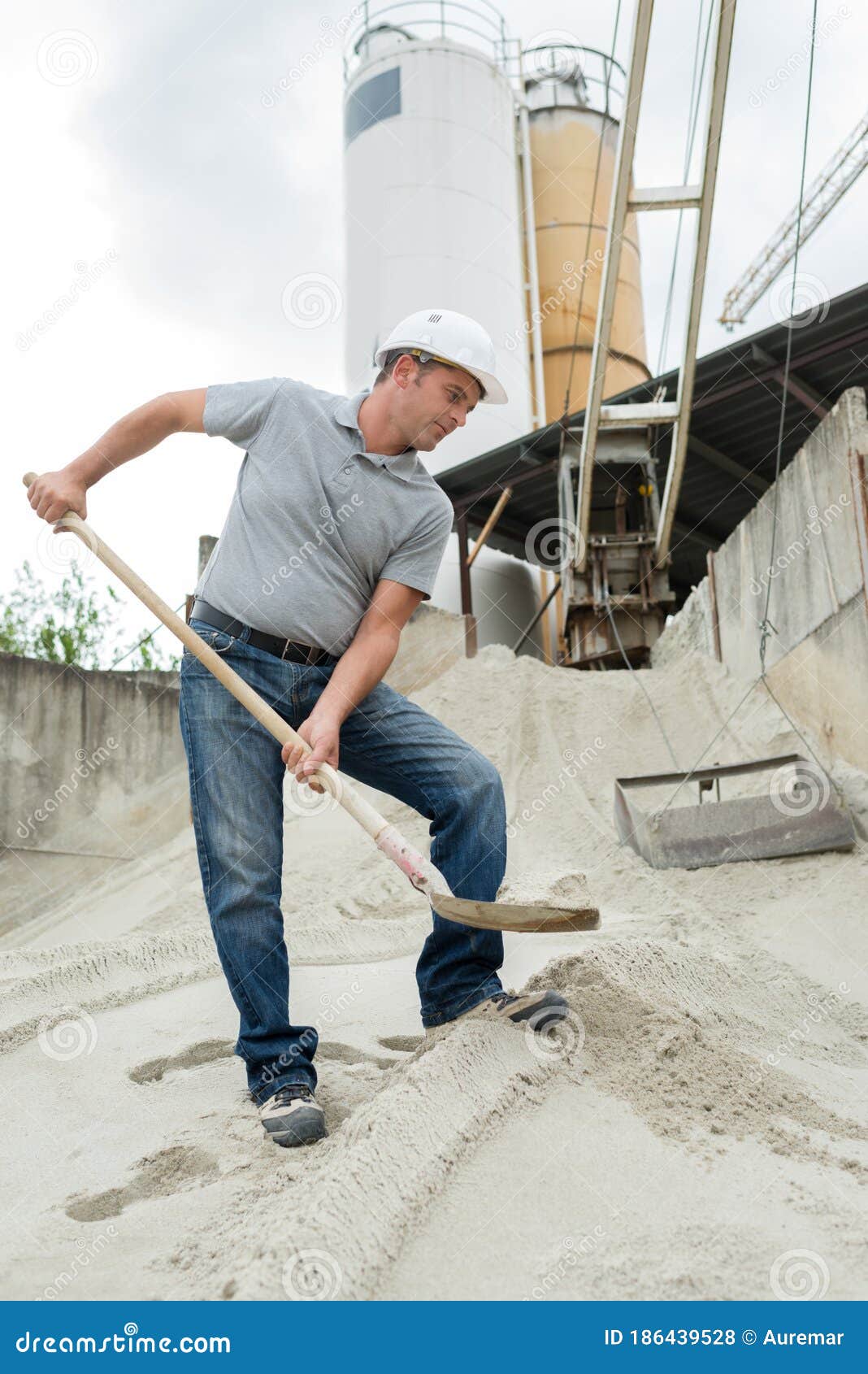 Constructor Holding Work Shovel in Hand Stock Photo - Image of foreman ...