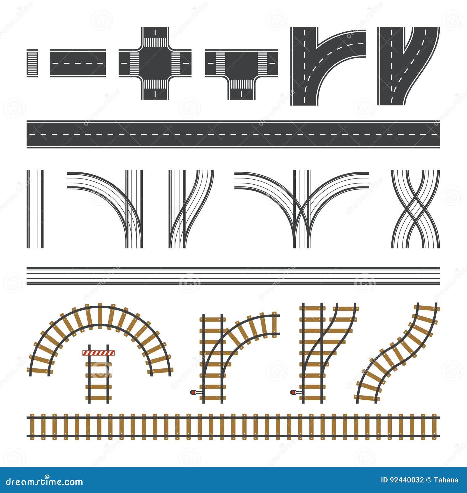 Constructor Roads Set. Flat Road Elements. Create Your Own City and ...
