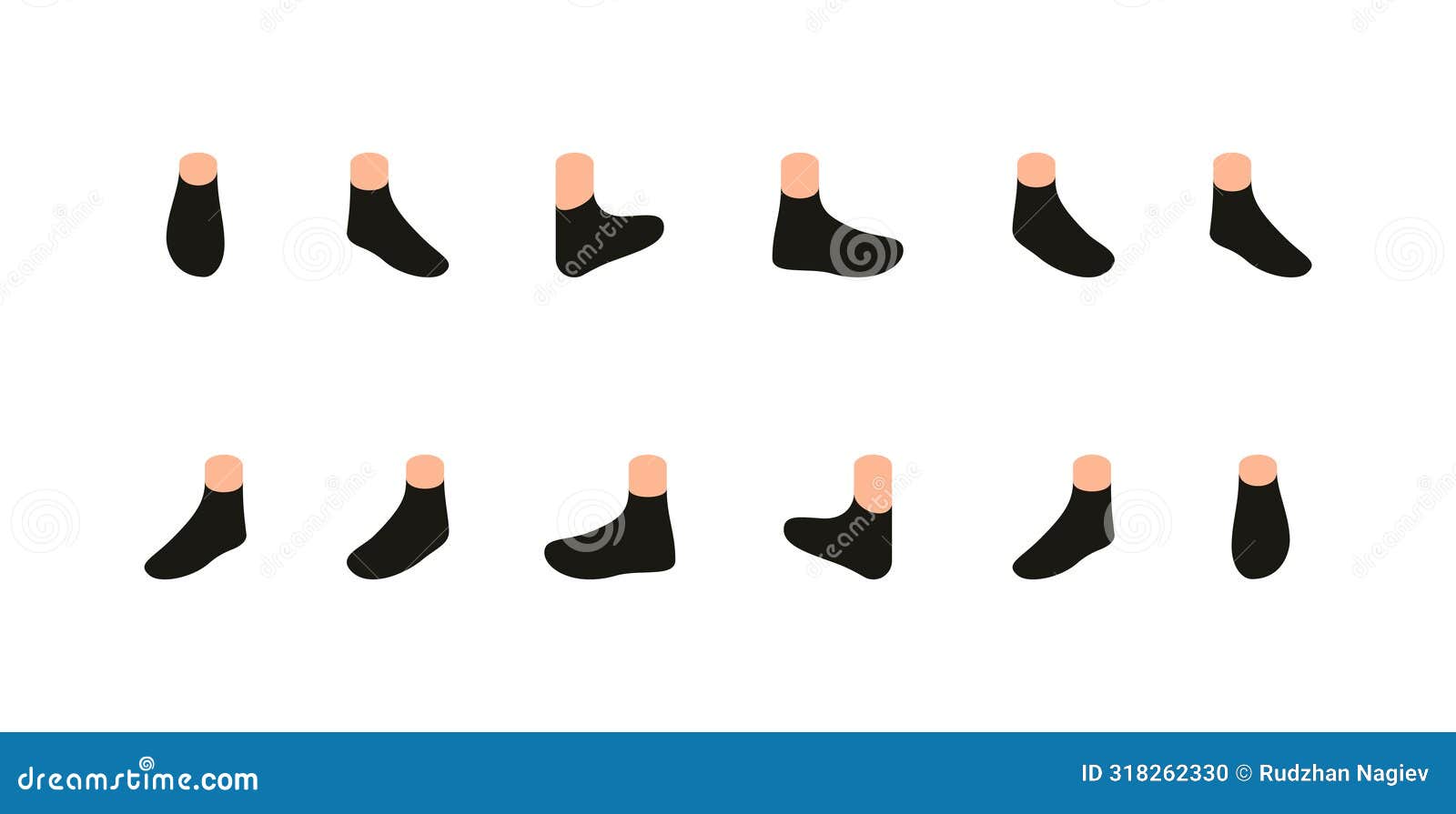 Constructor To Create Character. Series of Feet Displaying Various ...