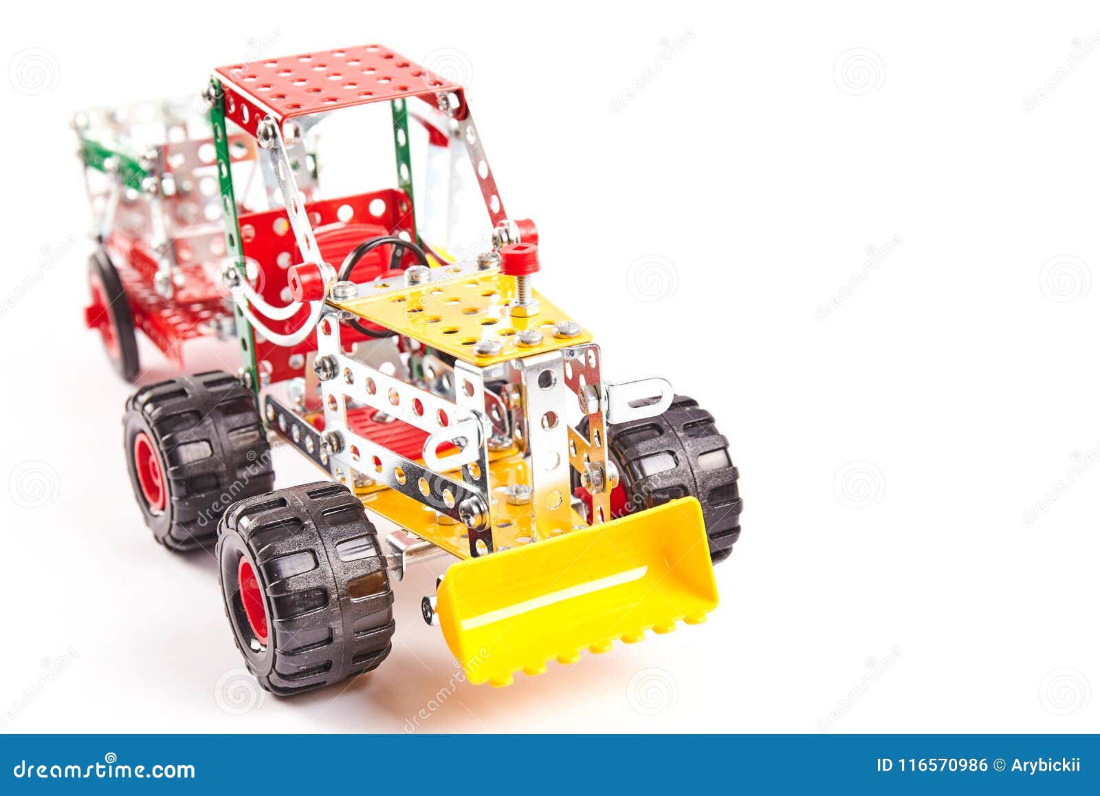 Constructor Toy Metal on White Stock Photo - Image of object, metallic ...