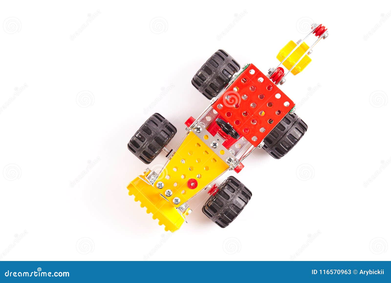 Constructor Toy Metal on White Stock Image - Image of metal ...