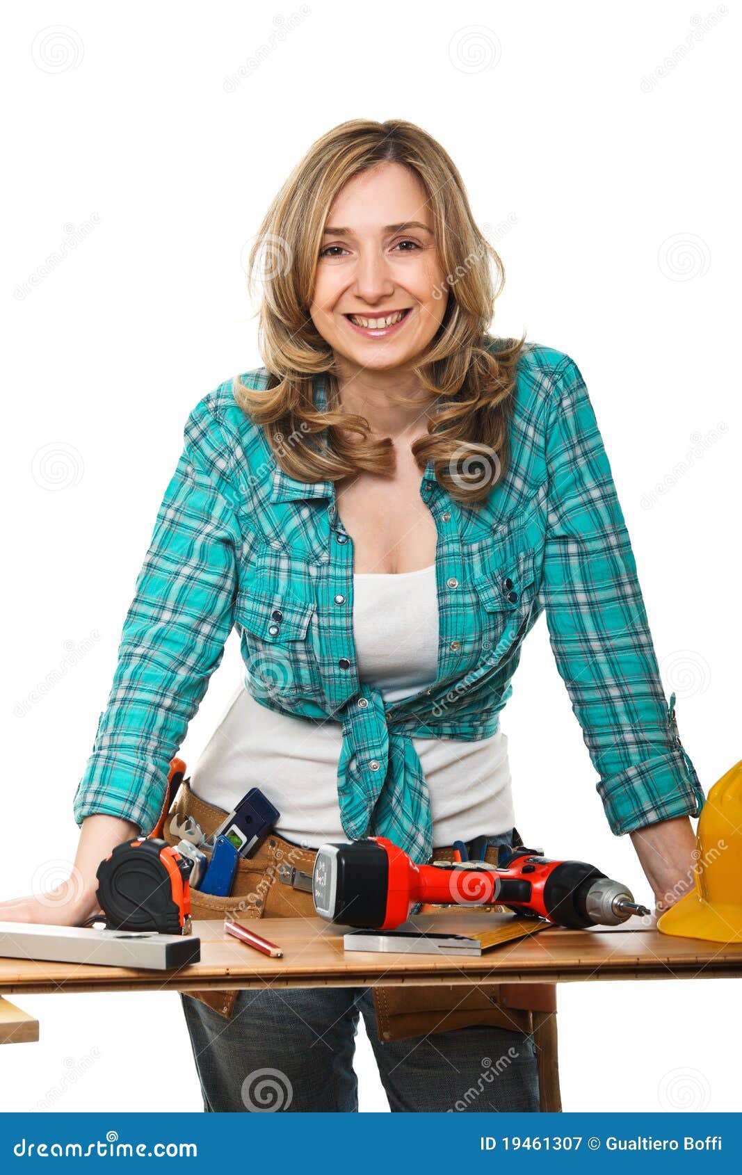 Constructor woman stock image. Image of handywoman, beauty - 19461307