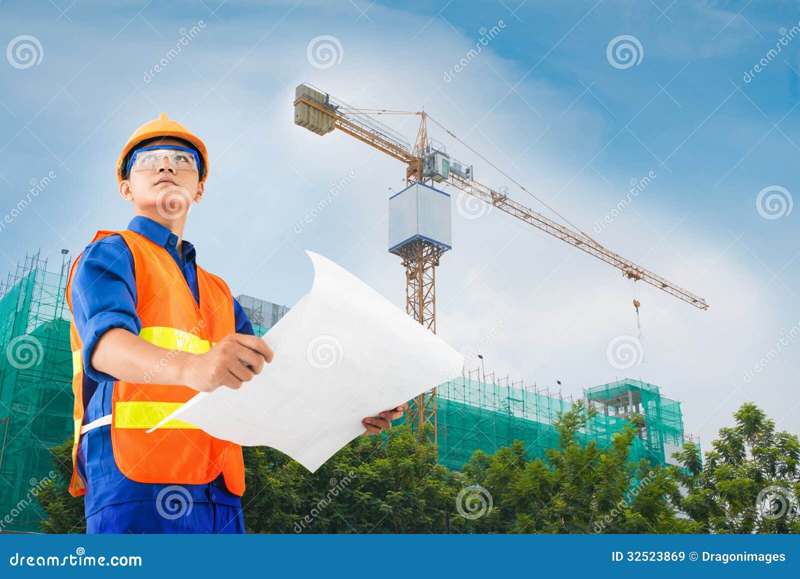 Constructor at work stock image. Image of holding, foreman - 32523869