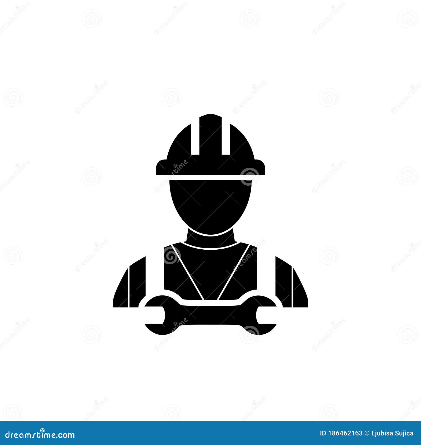 Constructor Worker Icon Isolated on White Background Stock Vector ...