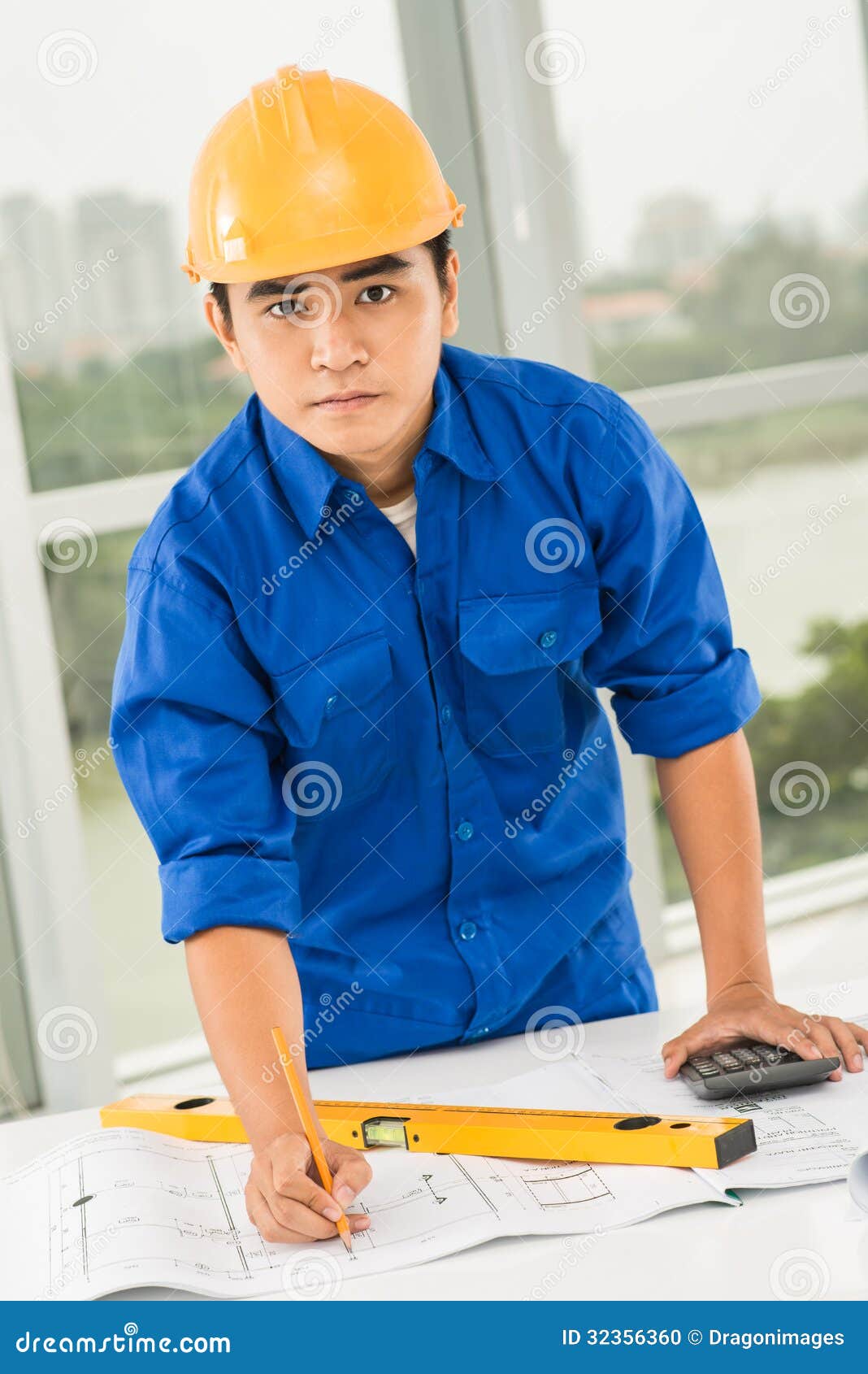 Constructor worker stock photo. Image of holding, concentration - 32356360