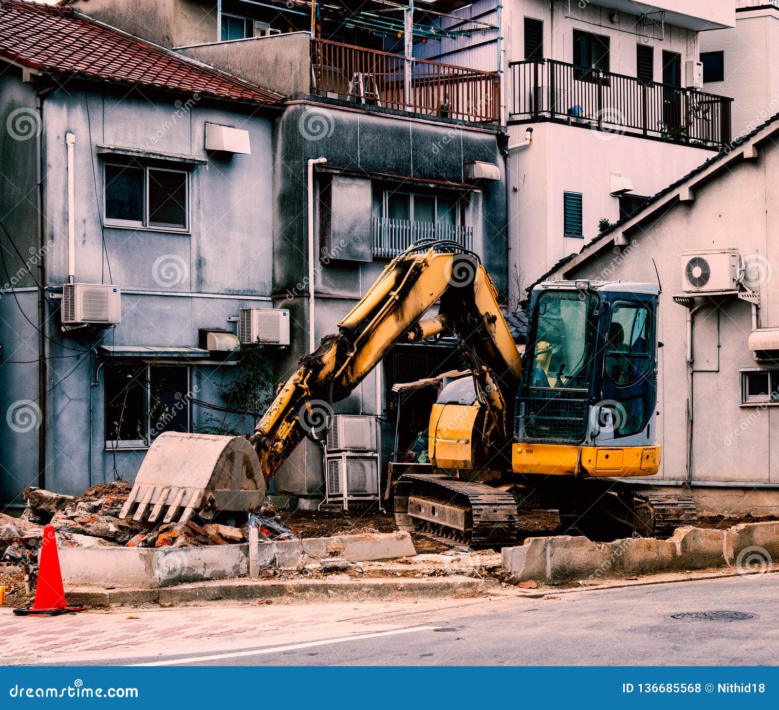 Constrution Bulldozer Working at Construction Site Stock Photo - Image ...