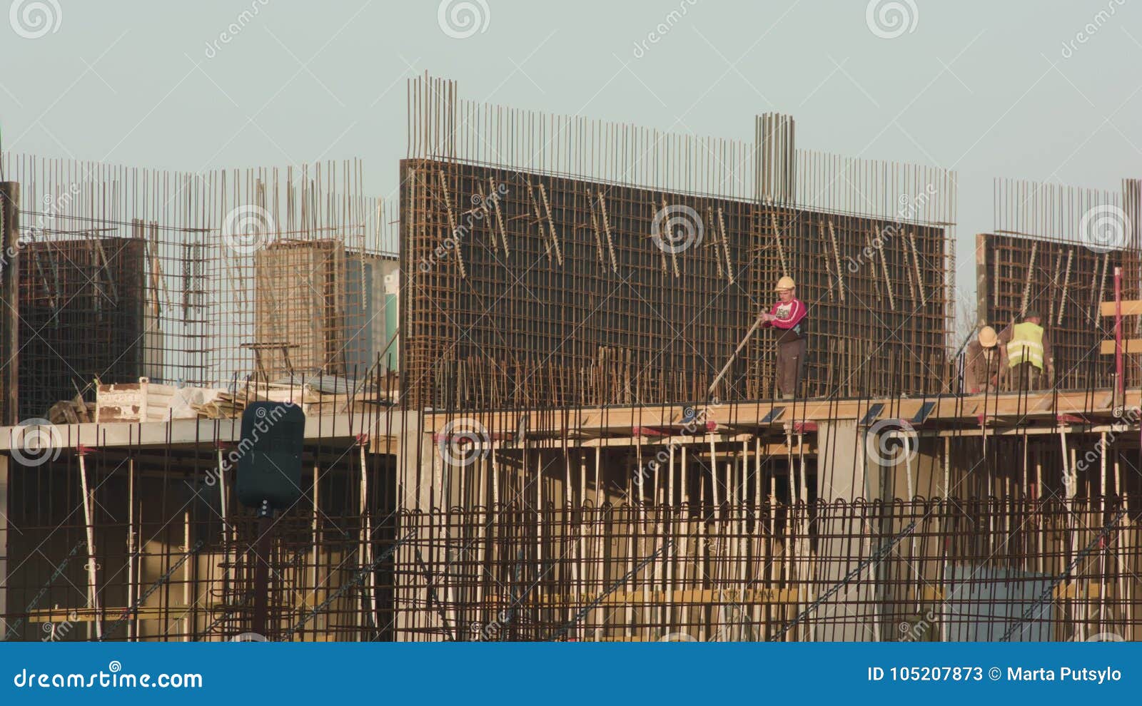Constuction Site Workers at Work Editorial Stock Photo - Image of city ...