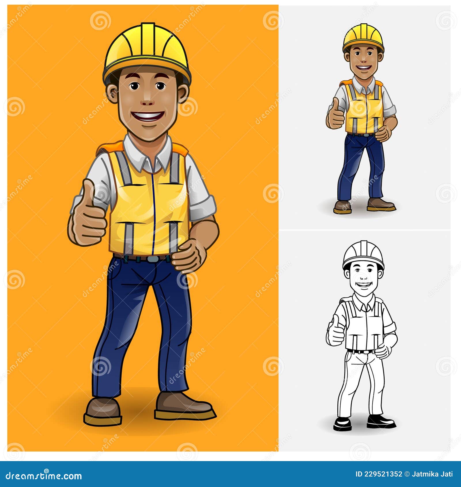 Constuction worker mascot stock vector. Illustration of gracious ...