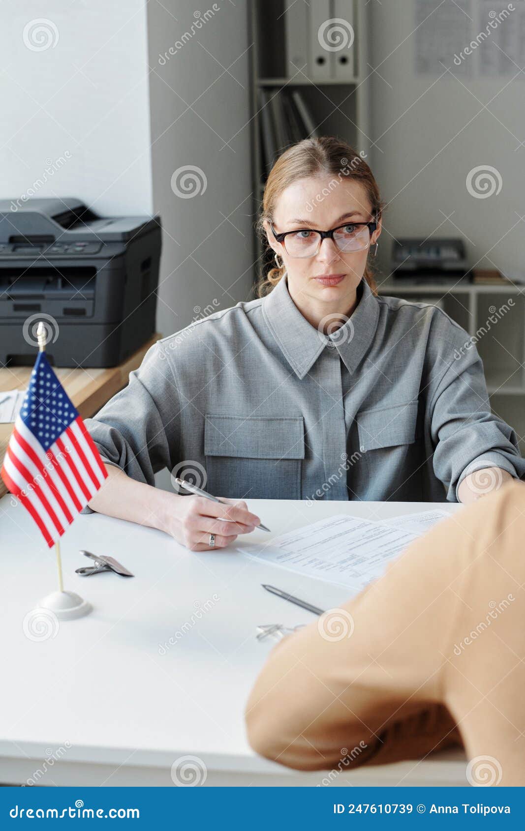 Consular Officer at Work at Table Stock Image - Image of workday ...