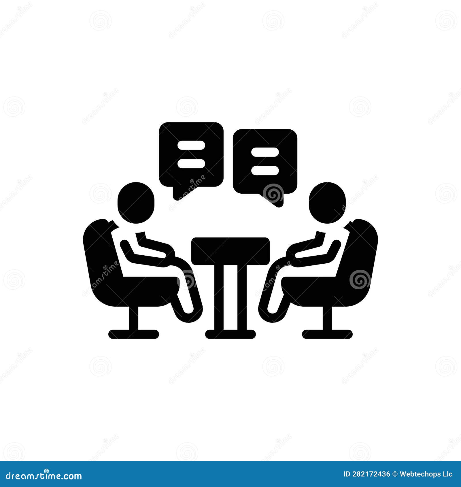 Black Solid Icon for Consultancy, Meeting and Bubble Stock Illustration ...
