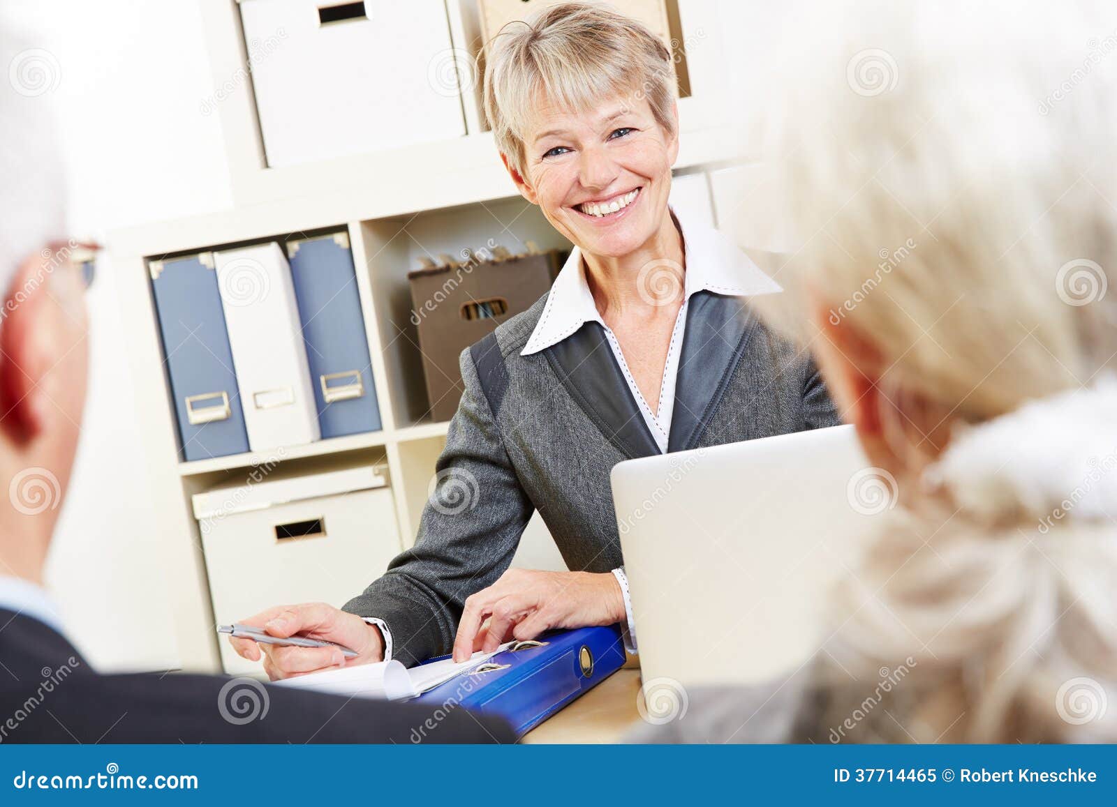 Consultant in Bank Giving Financial Stock Image - Image of document ...