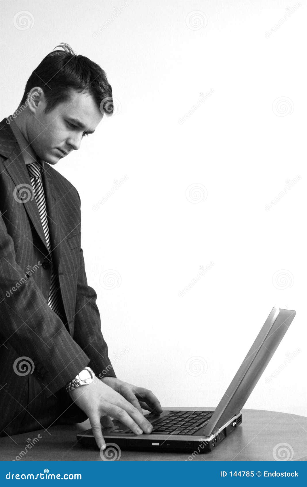Consultant Concentrated on Laptop Stock Image - Image of determination ...