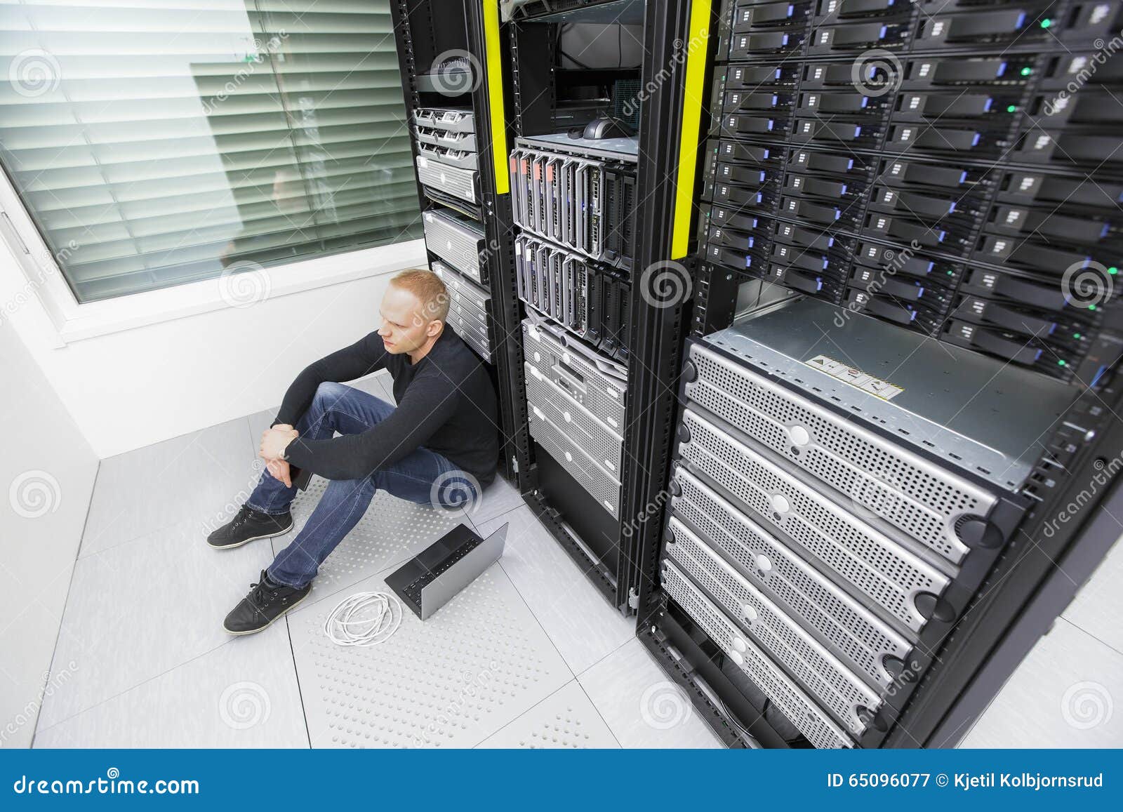 It Consultant in Datacenter with Tough Problems Stock Image - Image of ...