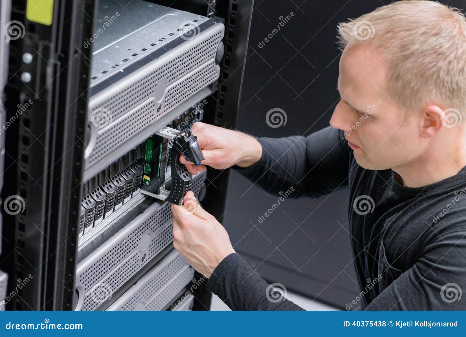 It Consultant Insert SAN Hard Drive Stock Photo - Image of storage ...