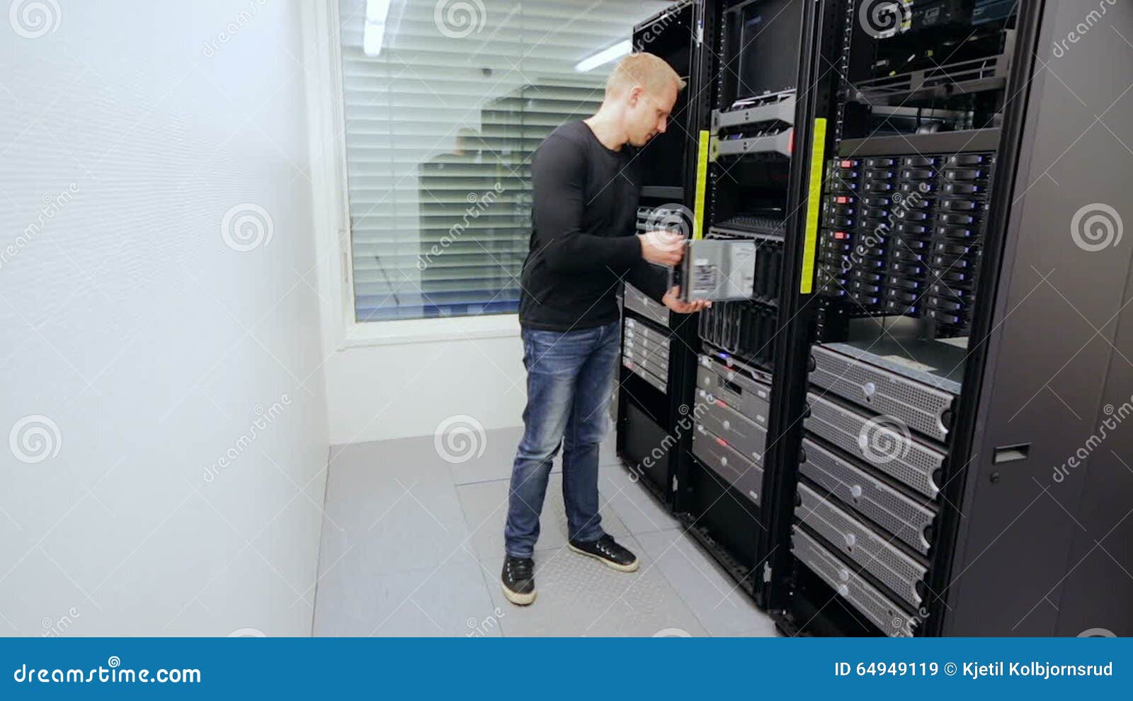 It Consultant Install Blade Server in Datacenter Stock Video - Video of ...