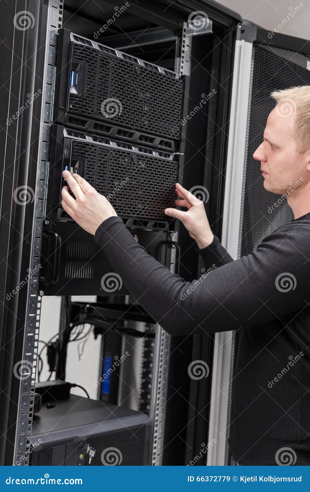Installing A New Server In The Server Datacenter Rack. Repair Of ...