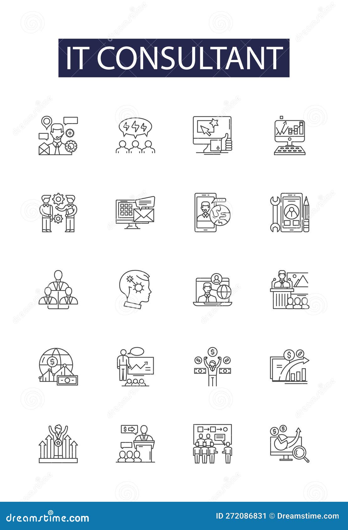 It Consultant Line Vector Icons and Signs. it, Advisory, Professional ...