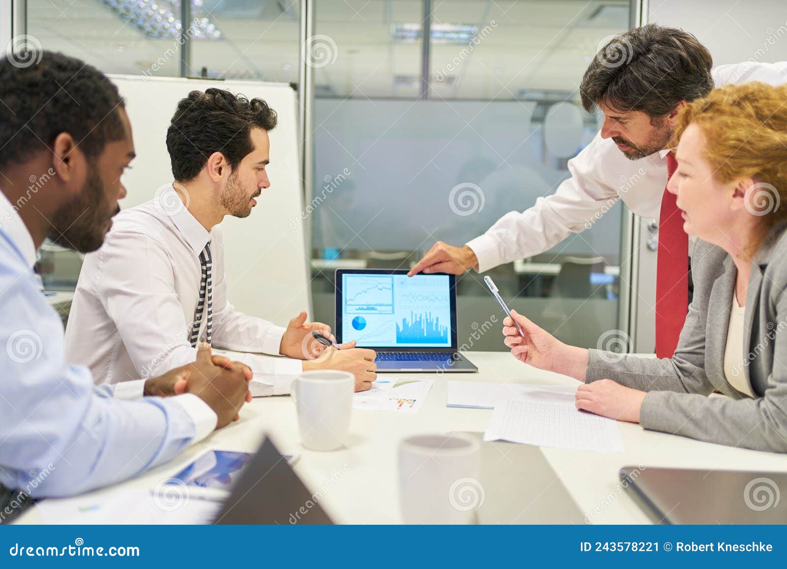 Consultant in the Meeting on the Analysis of Data and Diagrams Stock ...