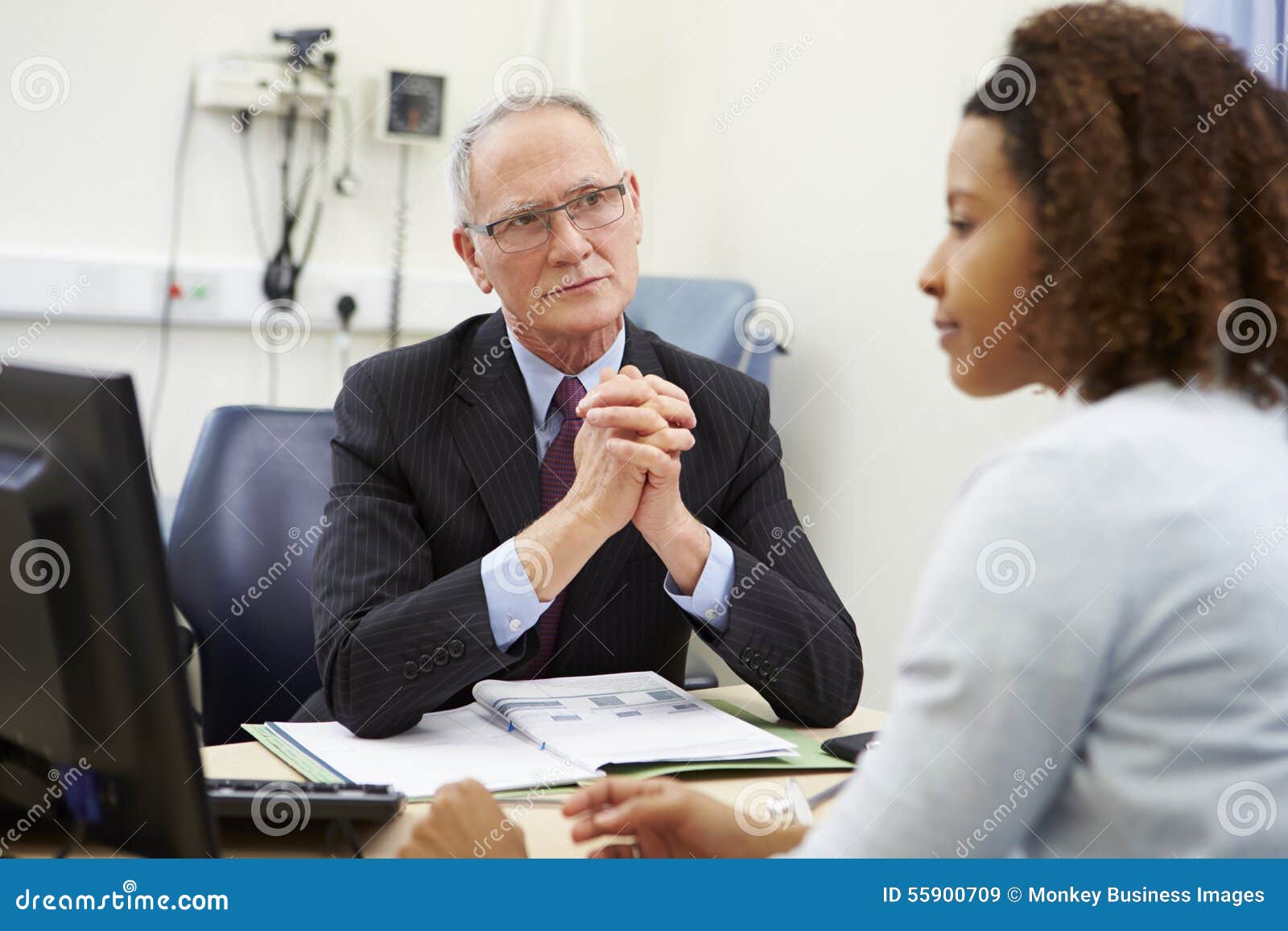 Consultant Meeting with Patient in Office Stock Image - Image of ...